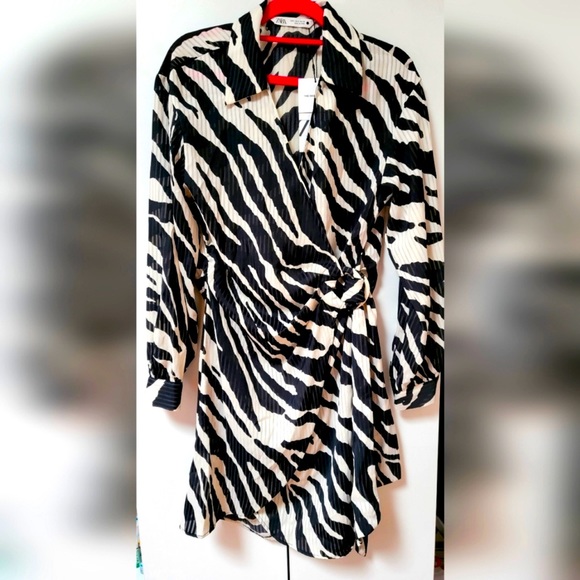 Zara | Dresses | Nwt Zara Zebra Wrap Dress S | Poshmark